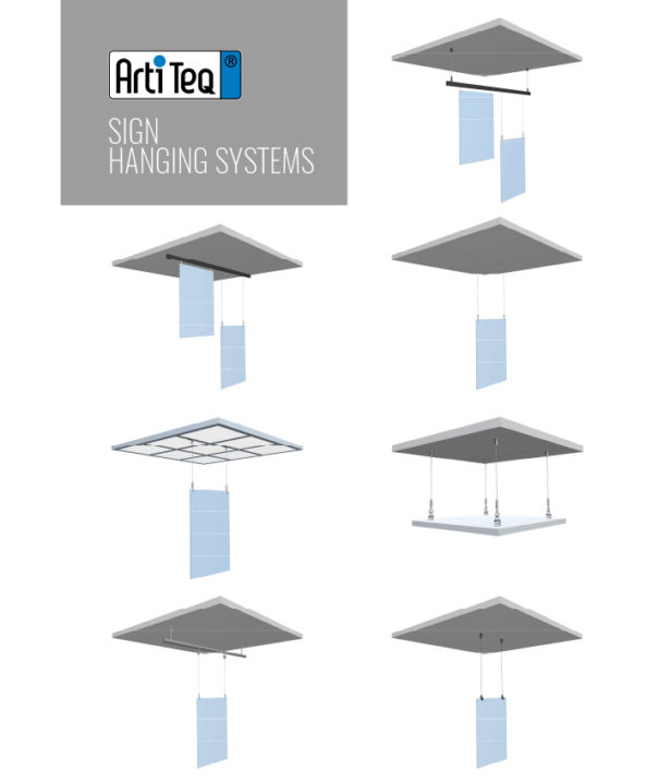 Sign hanging systems - ceiling acoustic - Artiteq