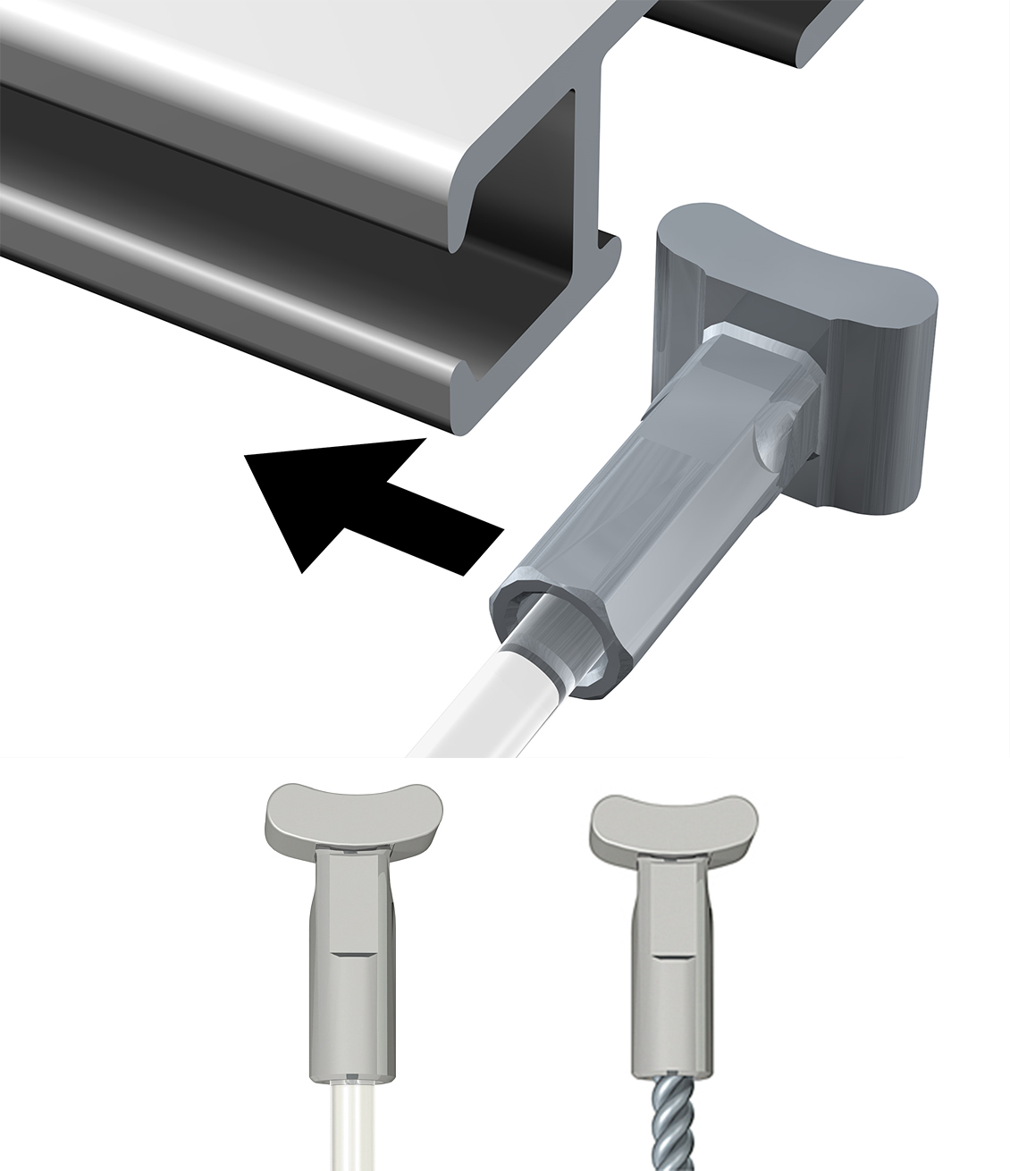 Solid Slider hanging wires - Artiteq